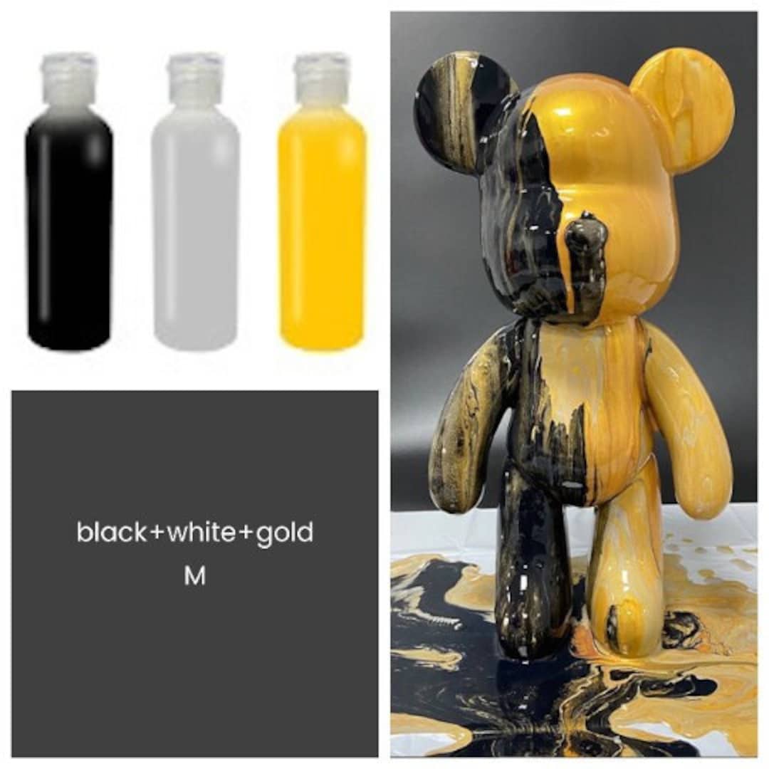 Bear Brick Painting Kit, Fluid Bear Painting DIY Set, Bear Figurine ...