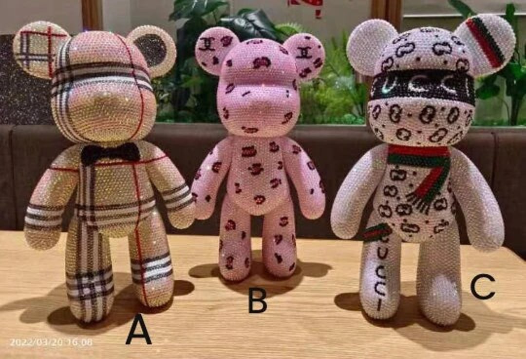 Custom Design Handmade Rhinestone Bear Brick Figurine, Diamond Bling ...