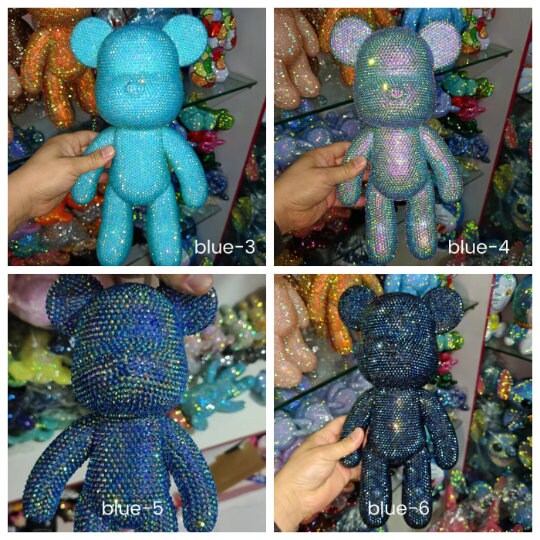 Multi Color Handmade Rhinestone Bear Brick Figurine,bling Bling Teddy ...