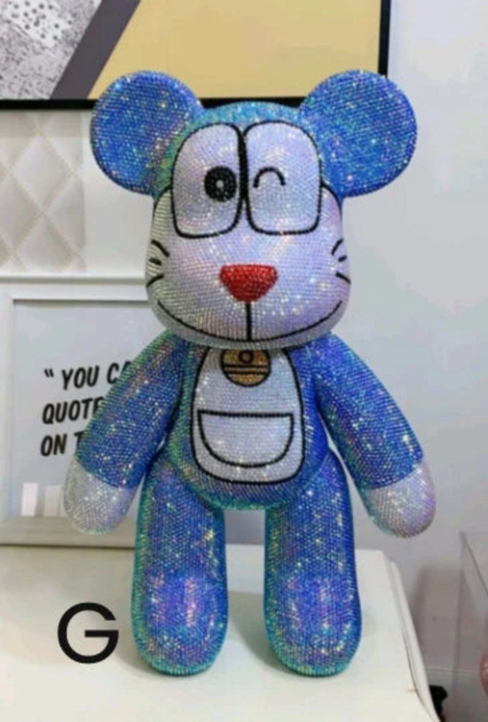 Custom Design Handmade Rhinestone Bear Brick Figurine, Diamond Bling ...