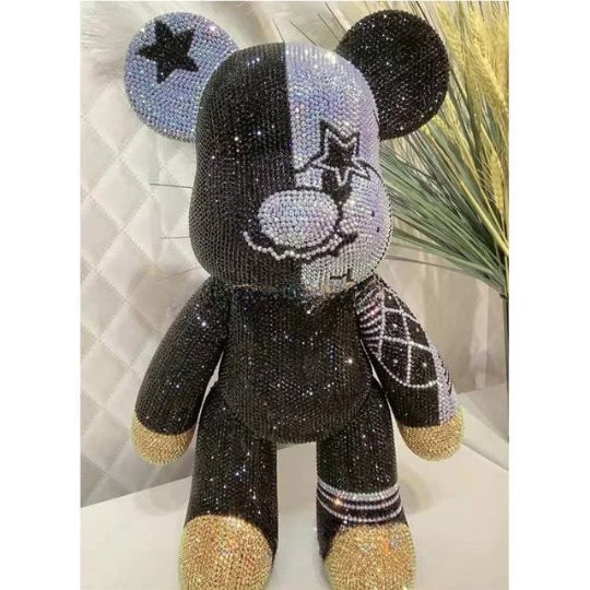Handmade Teddy Bear Rhinestone Figurine, Diamond Bear Figurine, 5D ...