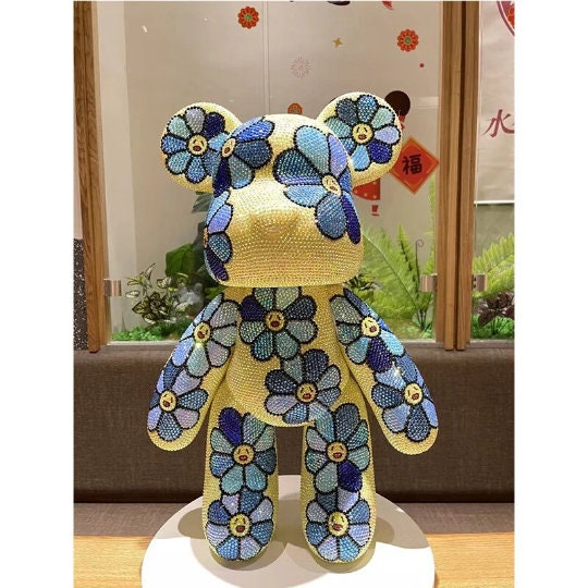 Handmade Teddy Bear Rhinestone Figurine, Diamond Bear Figurine, 5D ...