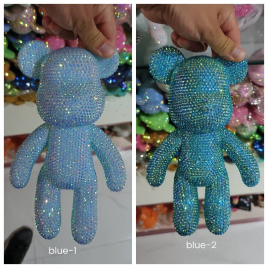 Multi Color Handmade Rhinestone Bear Brick Figurine,bling Bling Teddy ...