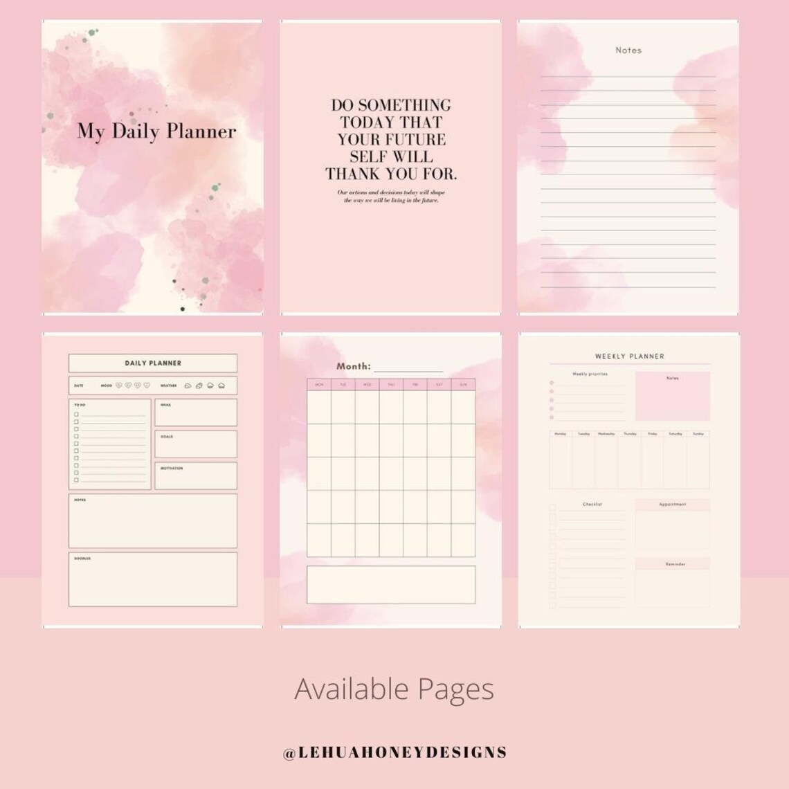 Cute Pink Printable Planner Inserts - Etsy