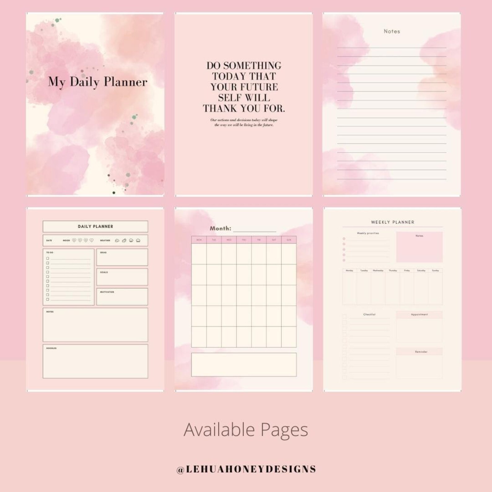 Cute Pink Printable Planner Inserts - Etsy