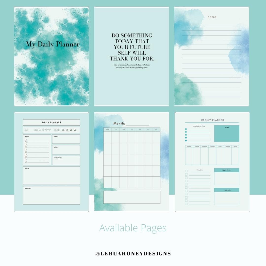 Cute Blue Printable Planner Inserts - Etsy