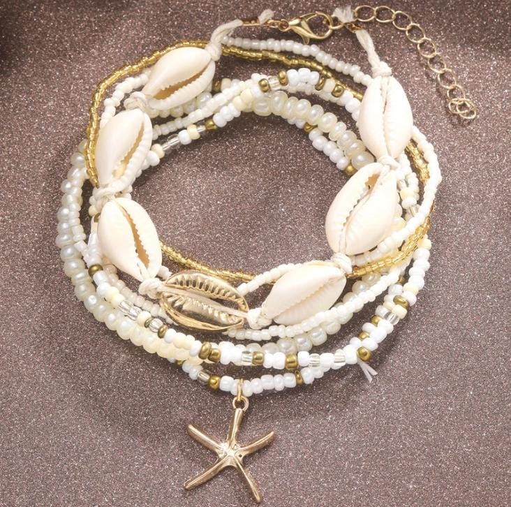 Handmade Beach-themed Beaded Bracelets With Starfish Charm Ocean ...