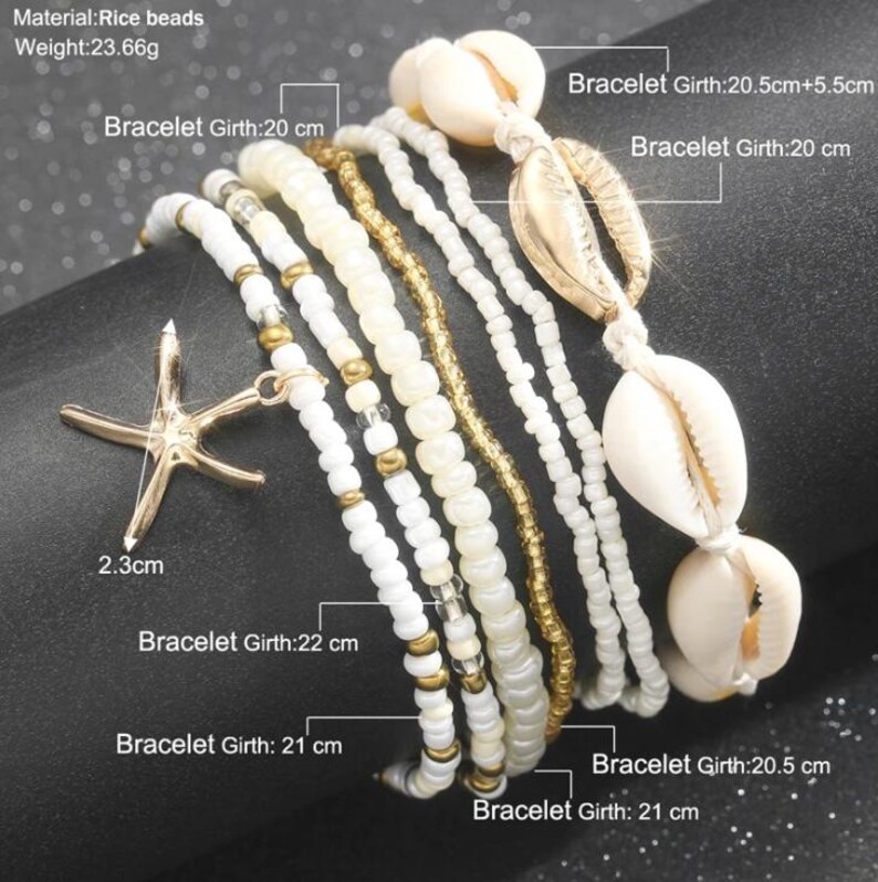 Handmade Beach-themed Beaded Bracelets With Starfish Charm Ocean ...