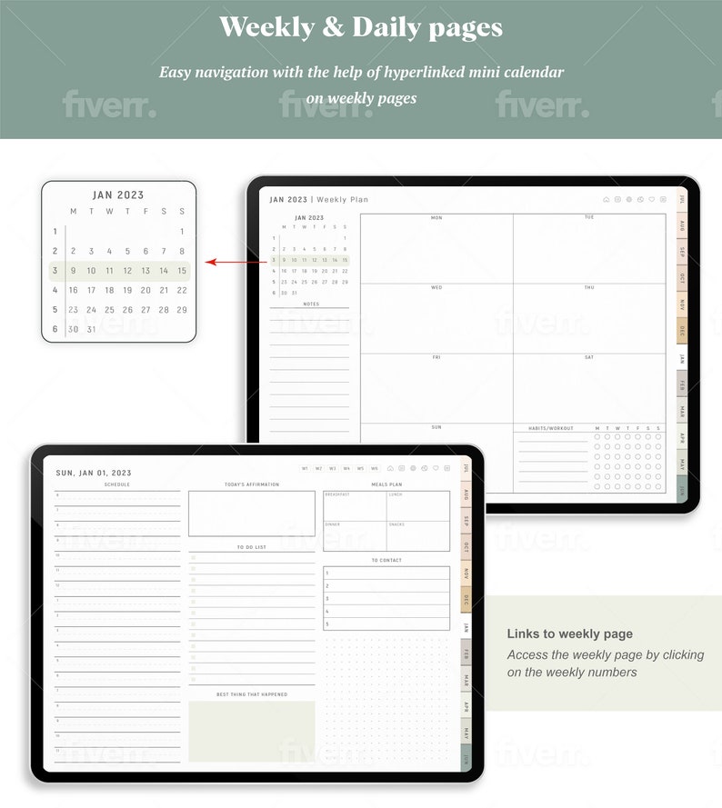 Boho Chic Mid-year Digital Planner 2022/2023 - Etsy