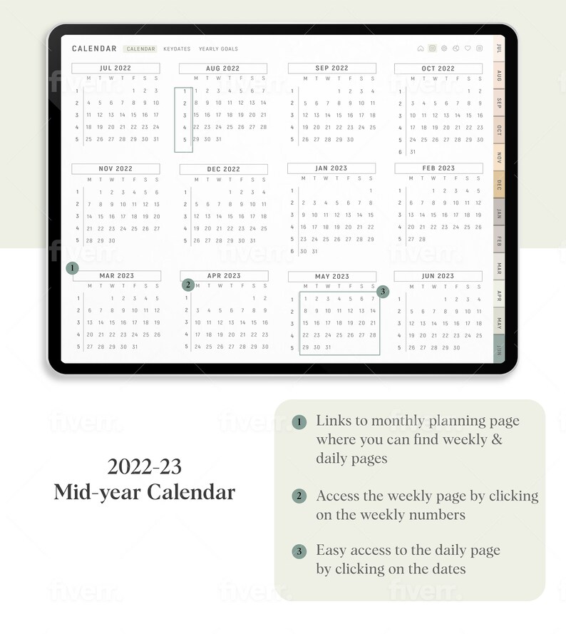 Boho Chic Mid-year Digital Planner 2022/2023 - Etsy