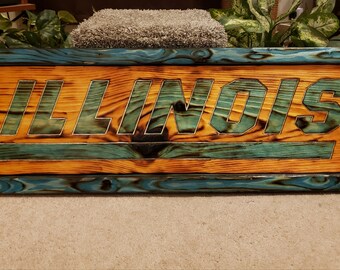 Illinois Fighting Illini Wooden Sign for Wall or Tabletop - Etsy