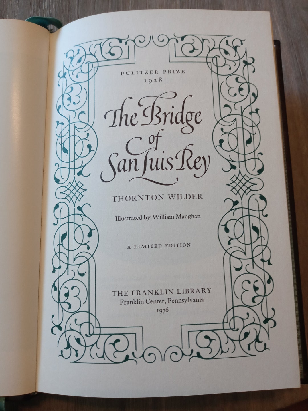 The Bridge of San Luis Rey by Thornton Wilder. Limited Edition. 1976 - Etsy