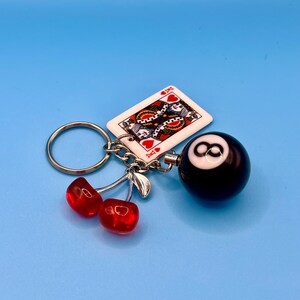 8 Ball Keychain/skull/star/dice/pokercard - Etsy