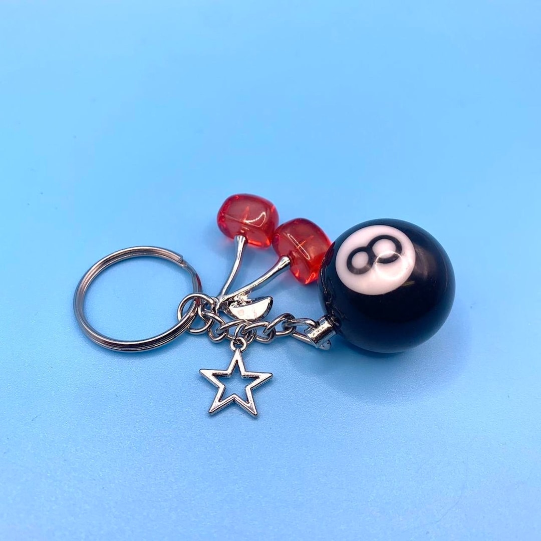 8 Ball Keychain/skull/star/dice/pokercard - Etsy