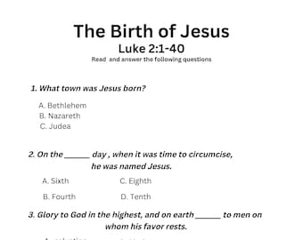 Birth of Jesus Quiz - Etsy