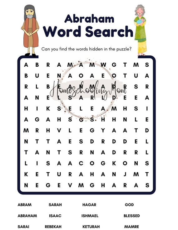 Abraham Word Search - Etsy