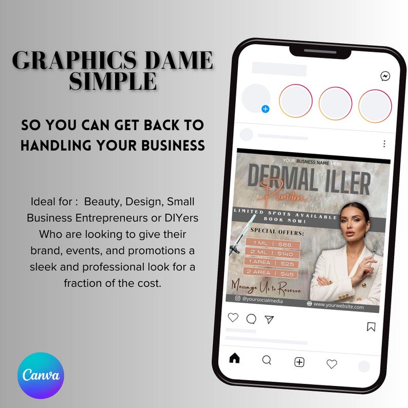 Dermal Filler Promotion Flyer | Med Spa Canva Template (digital ...