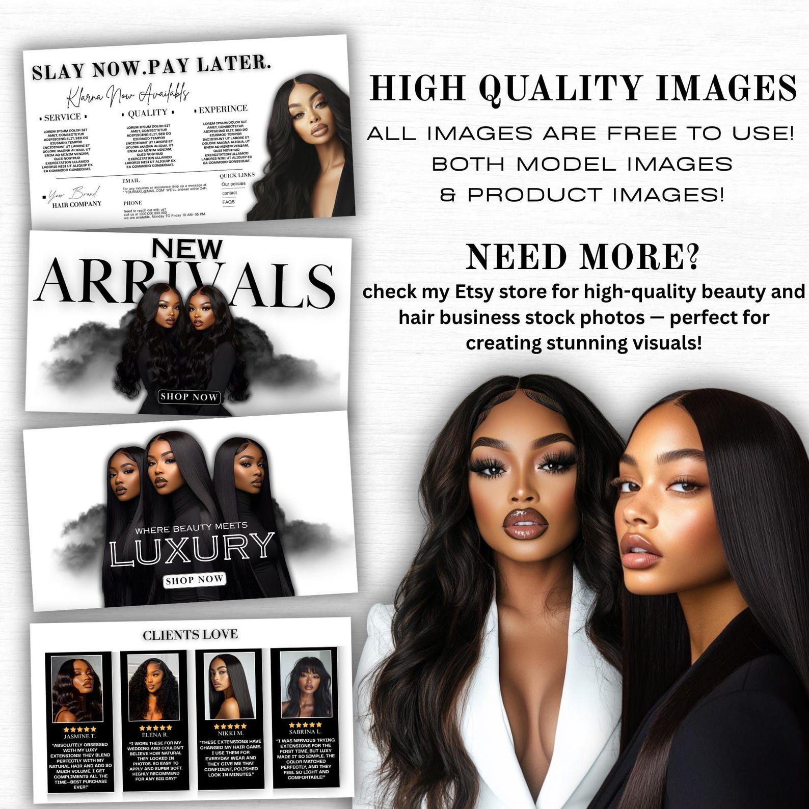 Squarespace Hair Banners Designed for Hair Businesses | Editable Canva ...