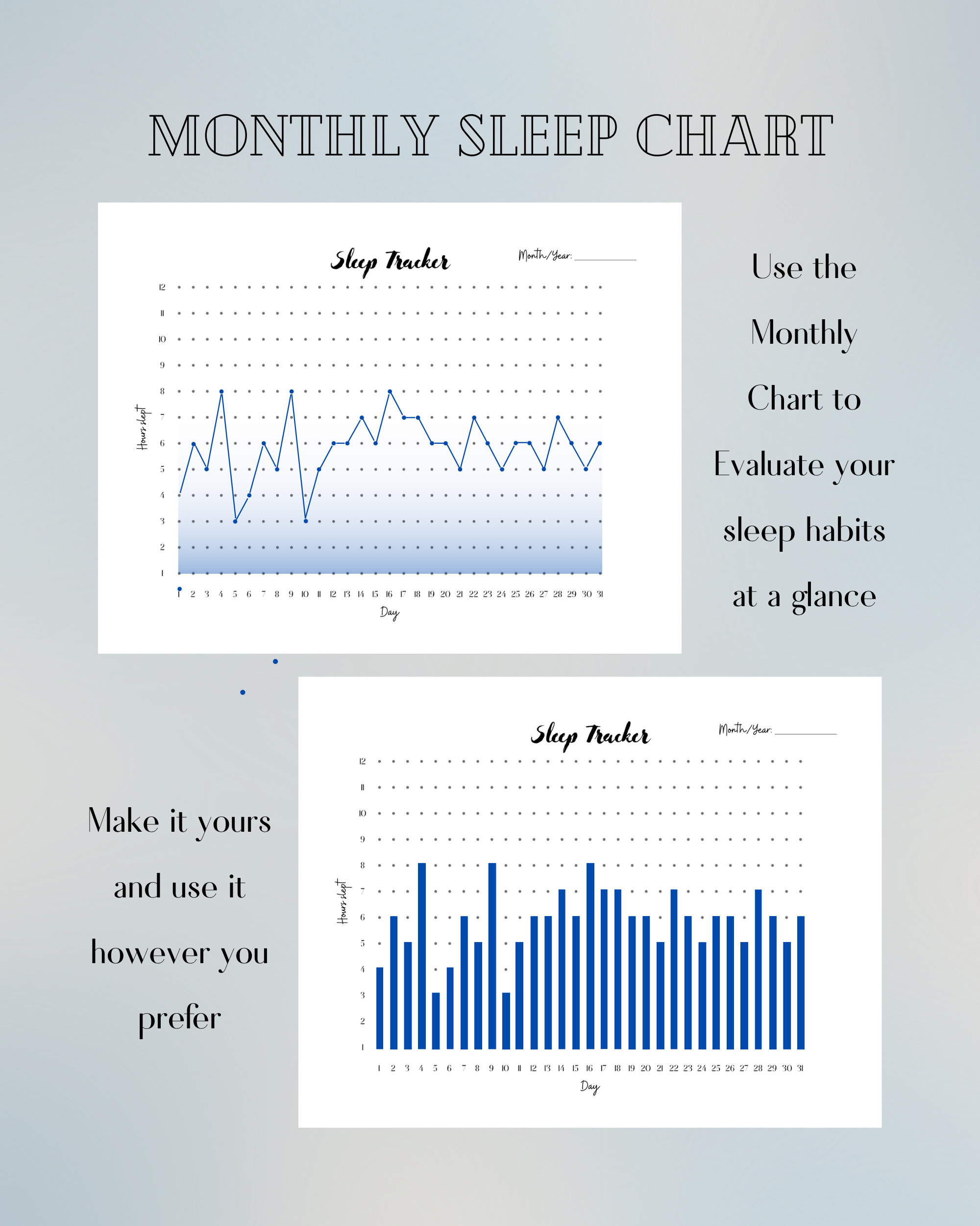 Printable Minimalistic Sleep Habits Tracker, Mood Tracker and Sleep ...