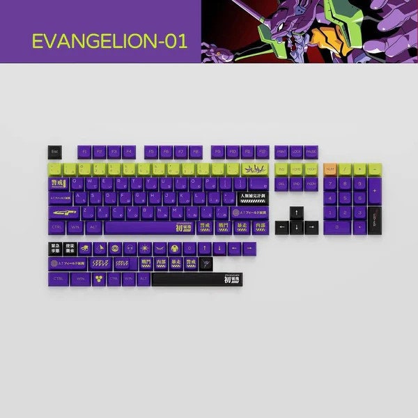 EVA-01 Keycaps Set PBT Dye Sublimation XDA Profile 138keys Mechanical ...