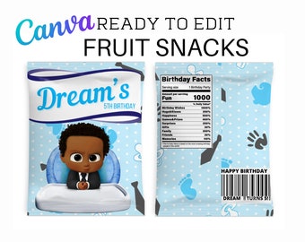 Boss Baby Snack Labels - Etsy
