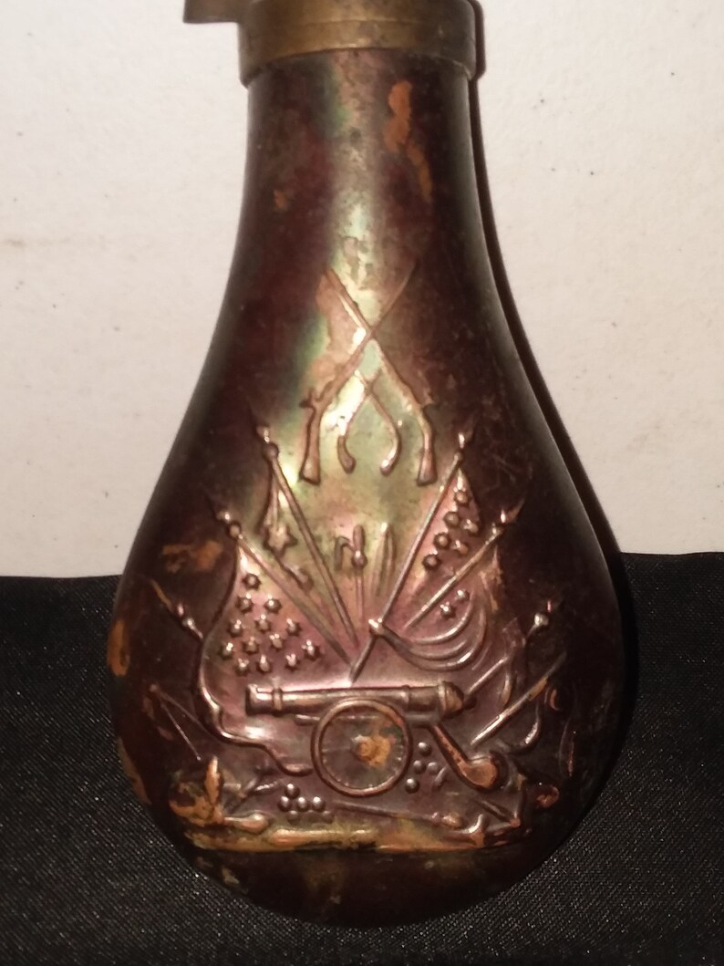 Vintage Black Powder Flask. US Civil War Scene. Made in Italy - Etsy