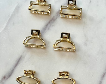 Chrome Mini Hair Clip, Small Hair Claws, Tiny Hair Clip, Metal Claw ...