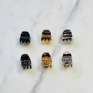 Chrome Mini Hair Clip, Small Hair Claws, Tiny Hair Clip, Metal Claw ...