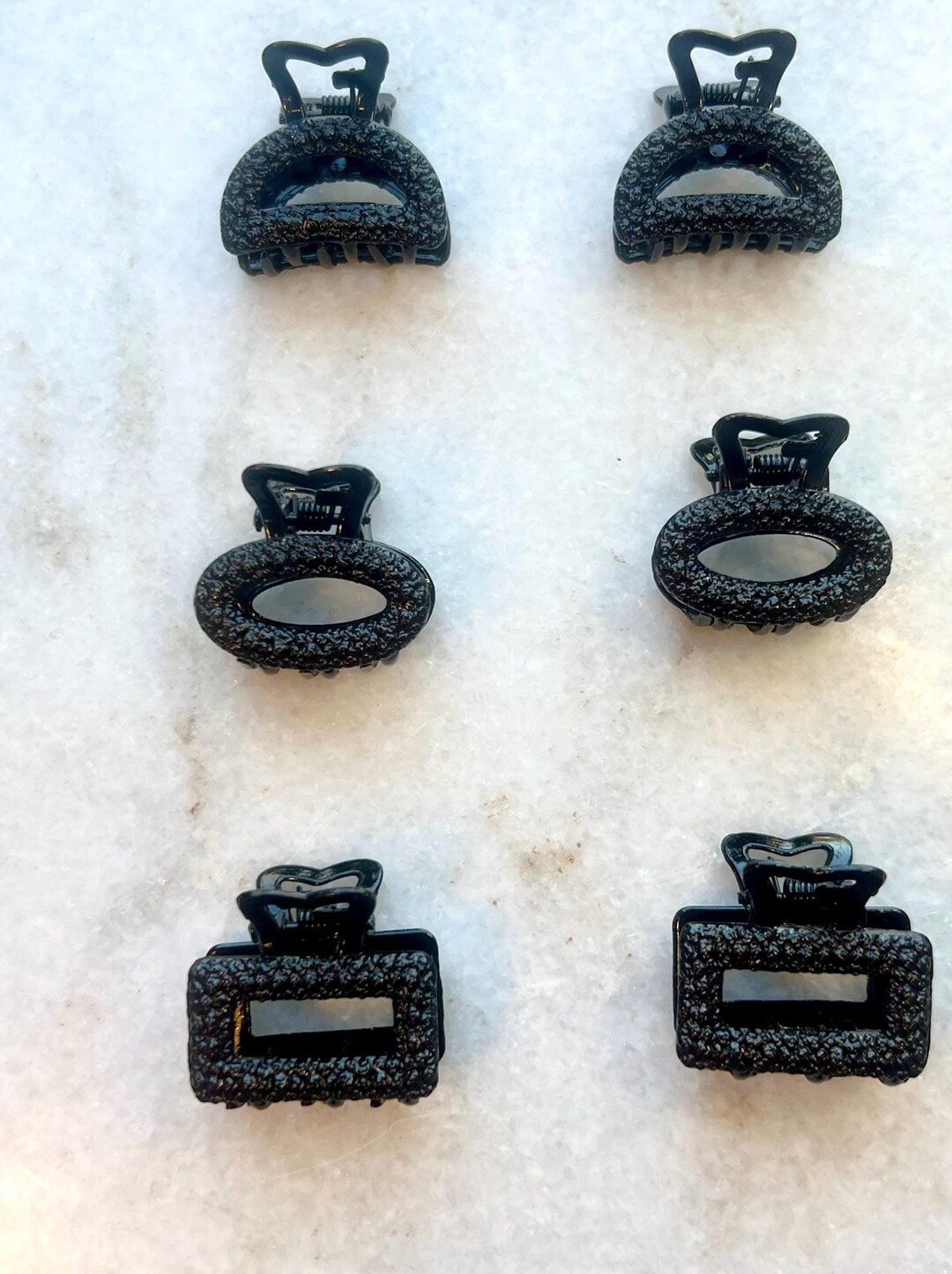 Black Goth Mini Hair Clip, Small Hair Claws, Tiny Hair Clip, Glam Hair ...