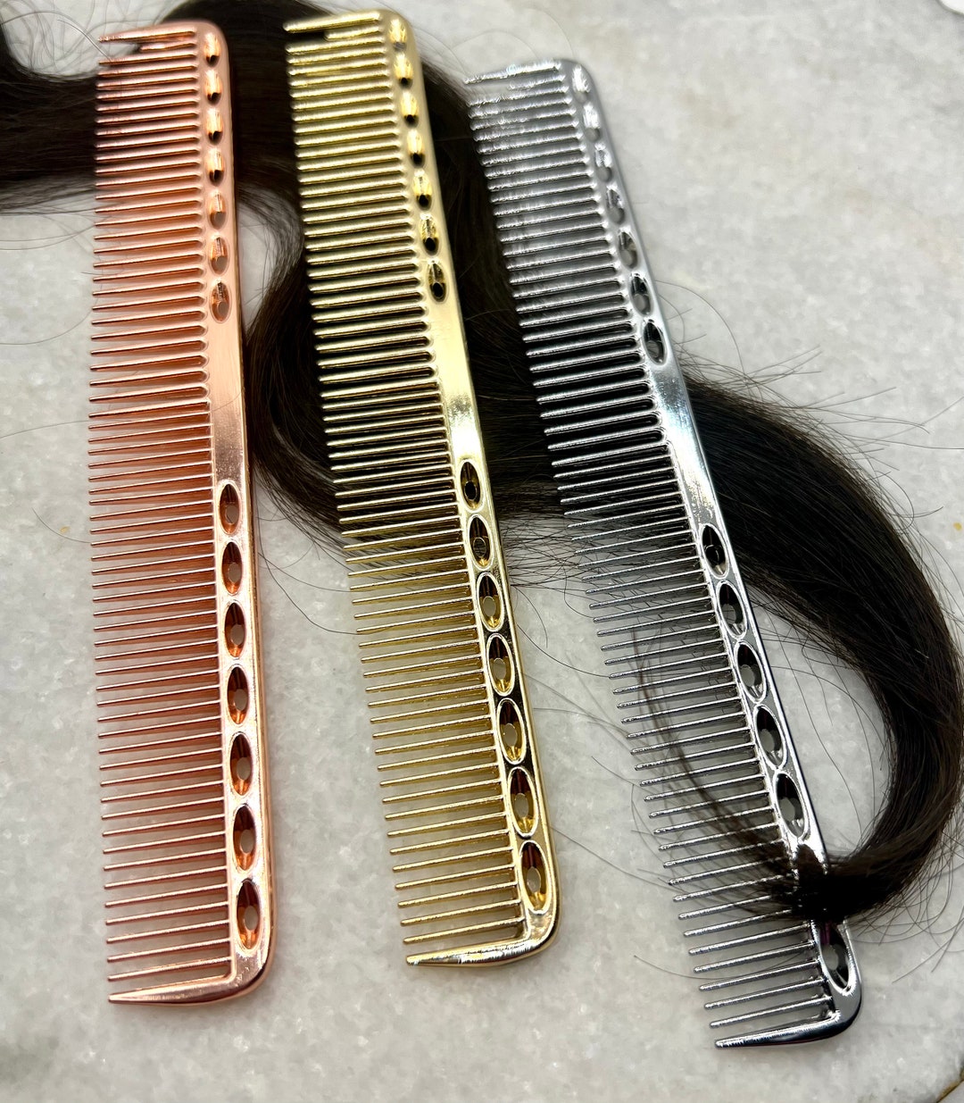 Metallic Hair Styling Comb: Floral Pattern, Salon Chic - Etsy