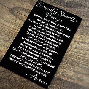 Deputy Sheriff Laser Engraved Prayer Card | Isaiah 6:8 - Etsy