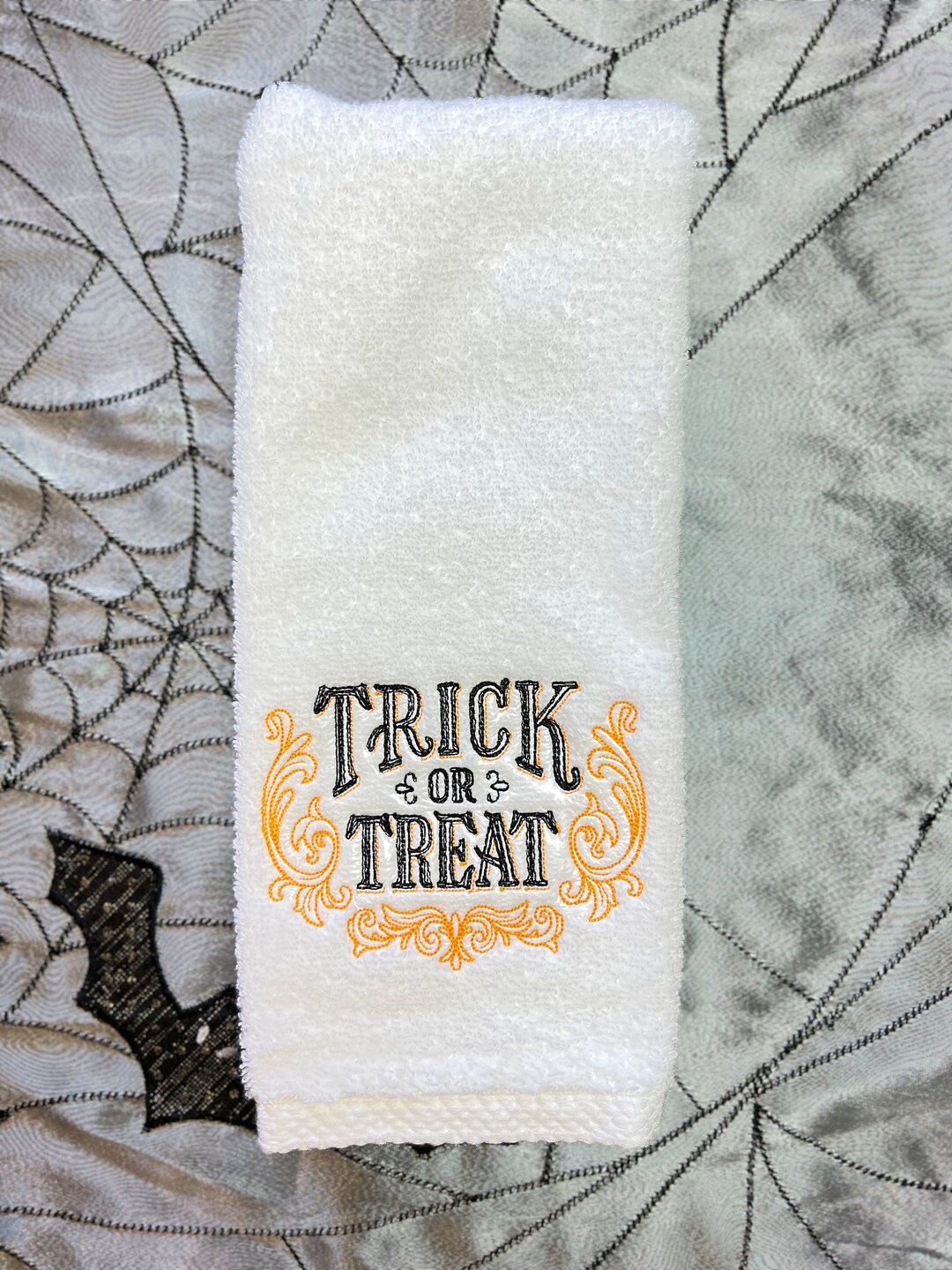 Halloween Hand Towel, Boo Hand Towel, Embroidered Halloween Towel ...