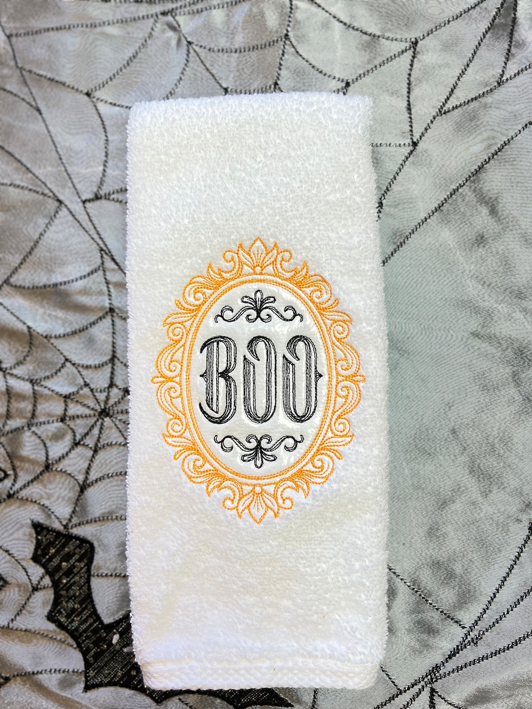 Halloween Hand Towel, Boo Hand Towel, Embroidered Halloween Towel ...
