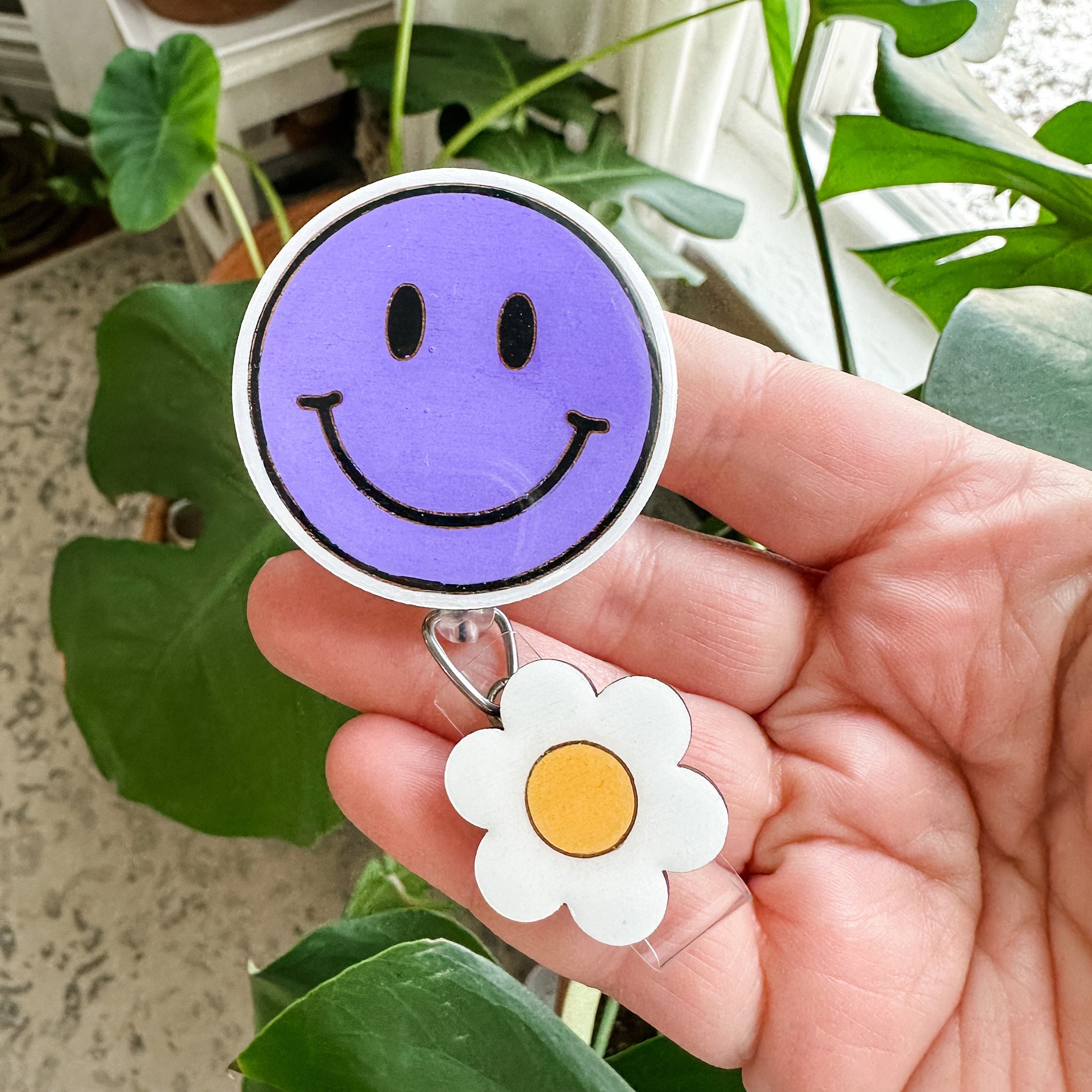 Smiley Face Pediatric Badge Reel Resin Badge Reel Nursing Badge Reel ...