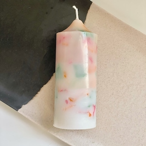 Customizable Pillar Candle, Multi-color Drip Candle, Pastel Candle ...