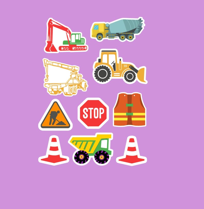 Laminated Holographic, Construction Stickers, Minimalist: Excavator ...