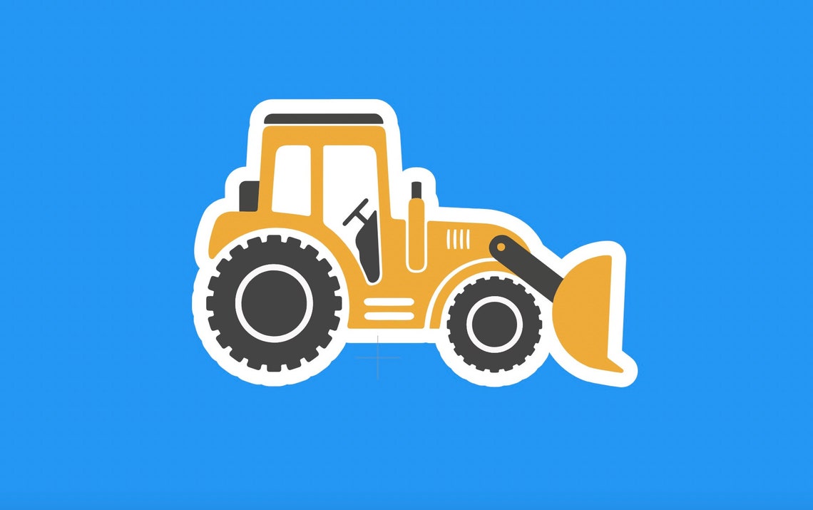 Laminated Construction Truck Sticker, Permanent Construction Truck ...