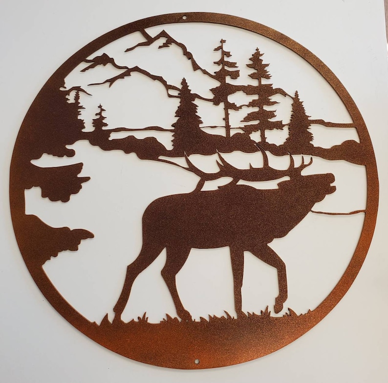 Buffalo Sign Deer Metal Art Plasma Designs Metal Elk Sign Wildlife Wall ...