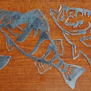 Fish Art Perch Fish Sign Crappie Fish Sign Plasma Cut Metal Sign ...