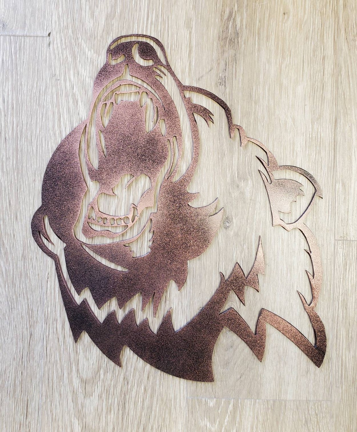 Grizzly Bear Metal Sign Wall Art Man Cave Bear Design Wildlife Bear ...