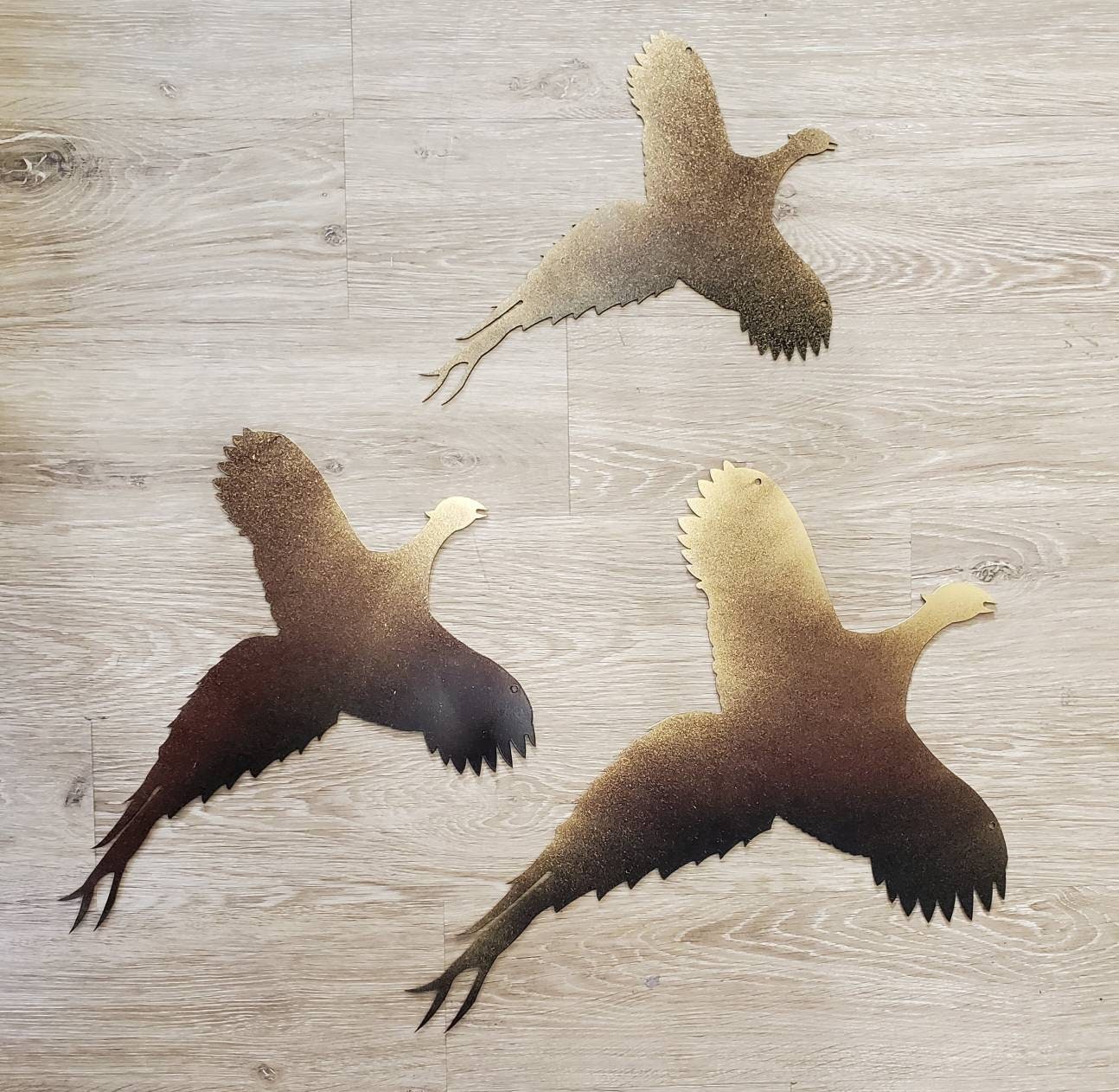 Pheasant Signs Wildlife Trio Decor Metal Art Designs Flying Design ...