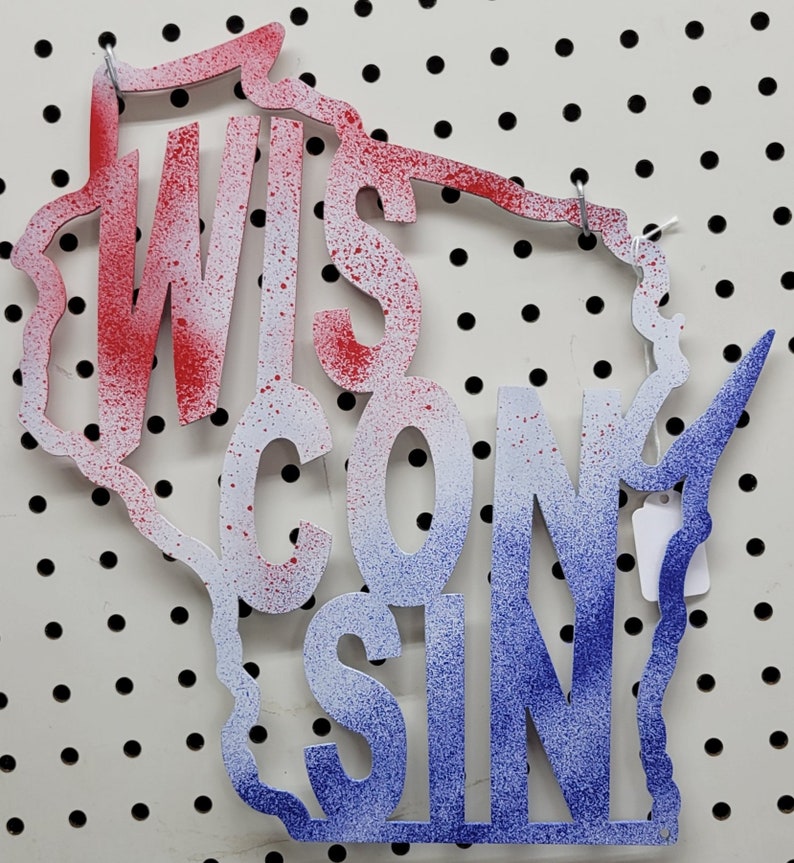 Wisconsin - Plasma Cut Metal Sign, State Framed Wall Decoration, WI - Etsy