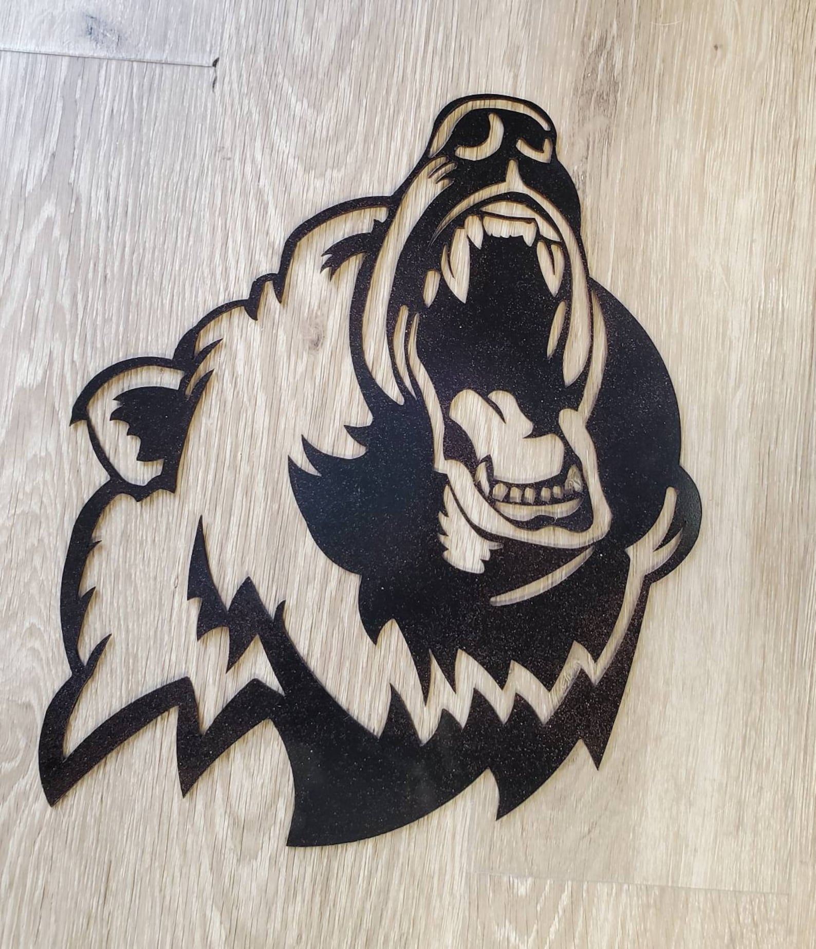 Grizzly Bear Metal Sign Wall Art Man Cave Bear Design Wildlife Bear ...