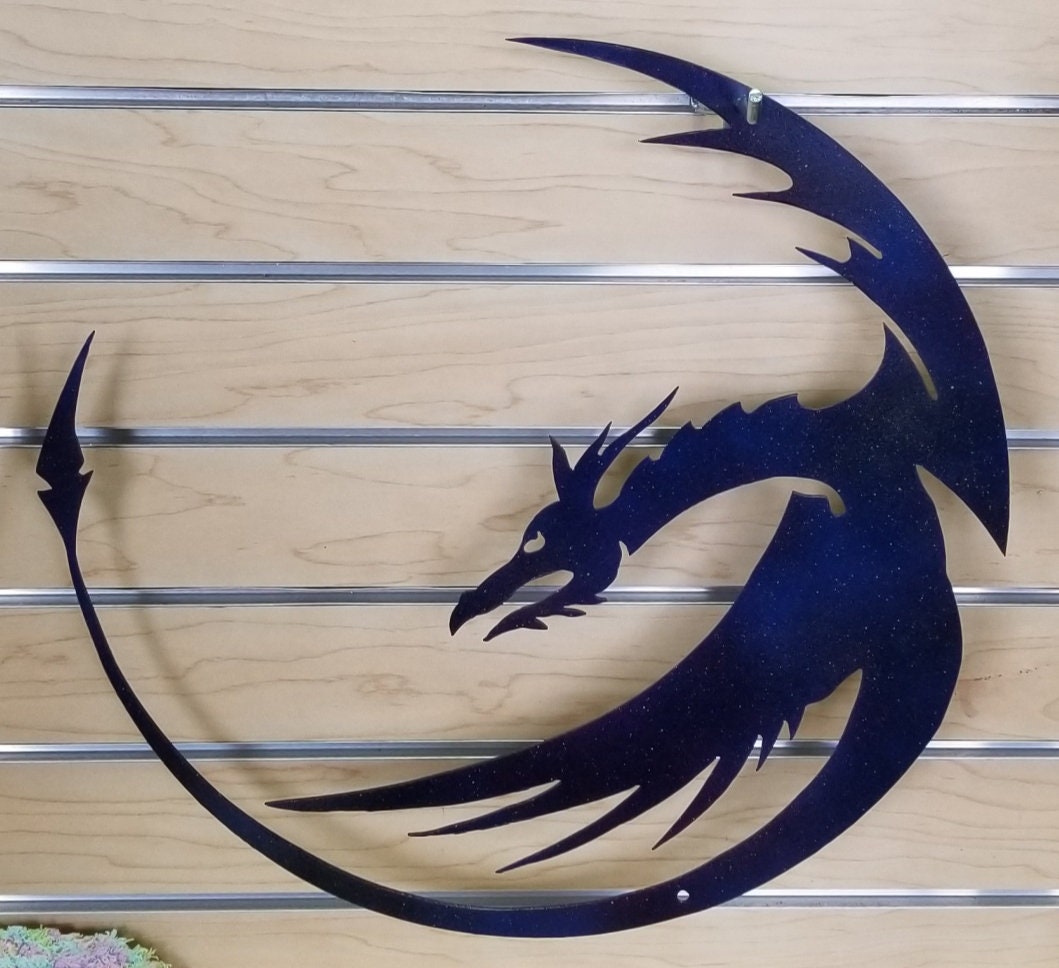 Dragon Sign Metal Art Dragon Design Fantasy Art Metal Dragon Sign - Etsy