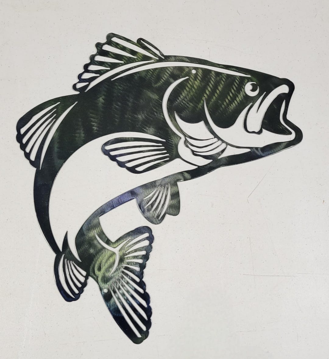 Fish Sign Jumping Bass Plasma Cut Metal Sign Hunting Fishing Outdoor ...