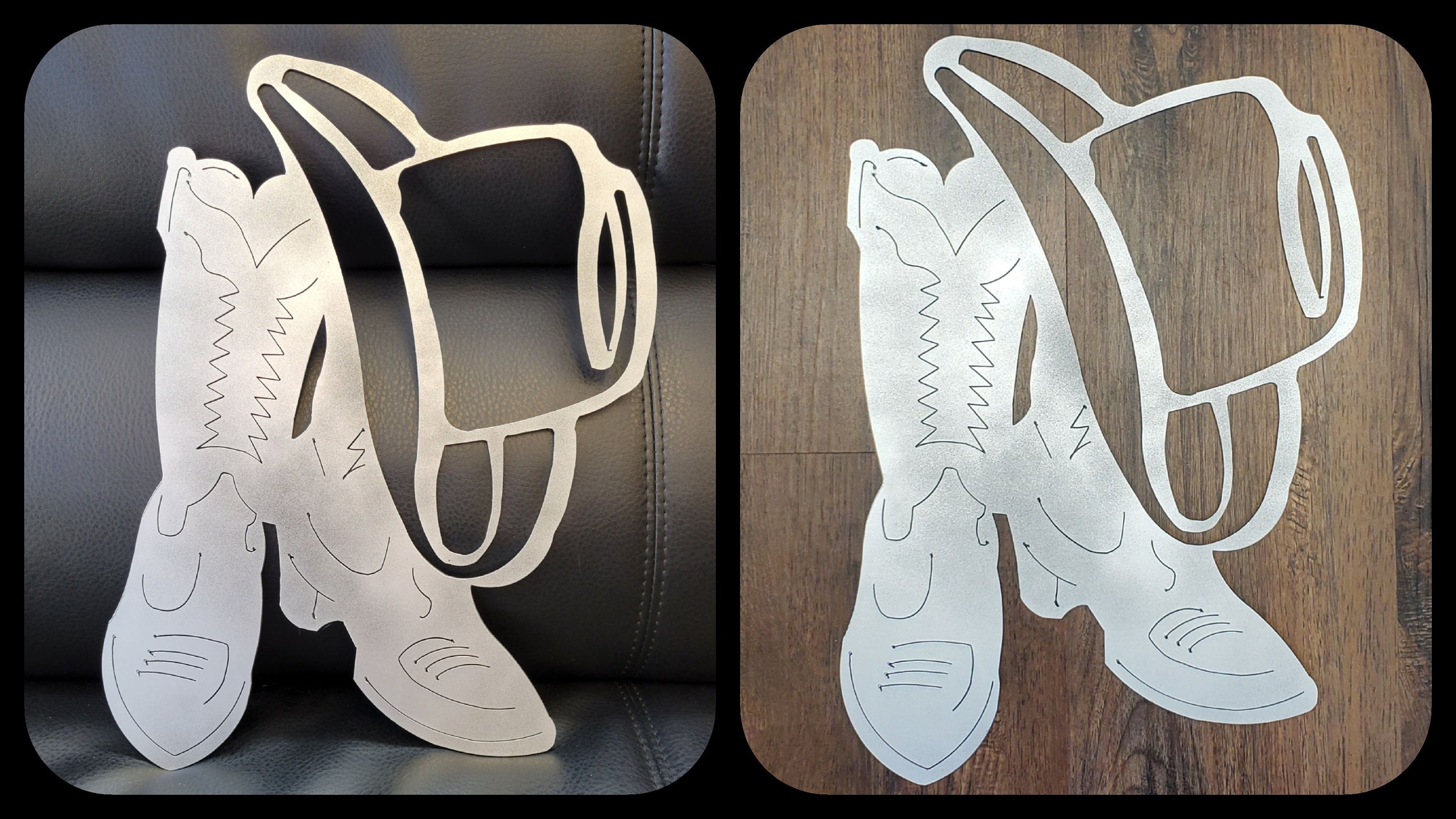 Cowboy Hat & Boots Plasma Cut Metal Sign, Western Decor, Ranch Life - Etsy