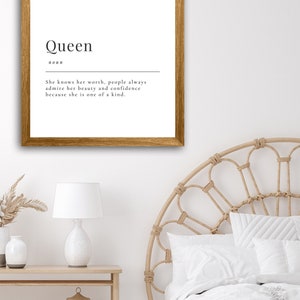 Queen Definition Print, Law of Assumption Wall Art Prints, Quote Print ...