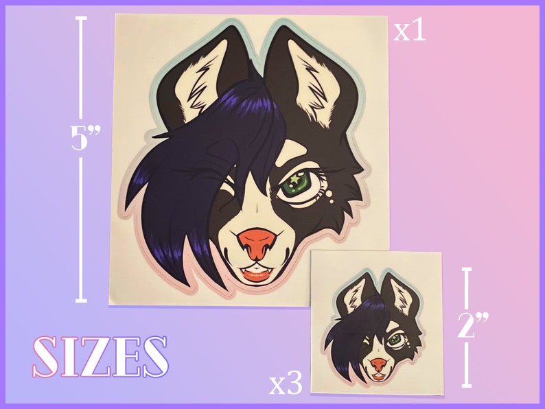 Customizable Vinyl Decals Character / Fursona Stickers Canine Edition ...