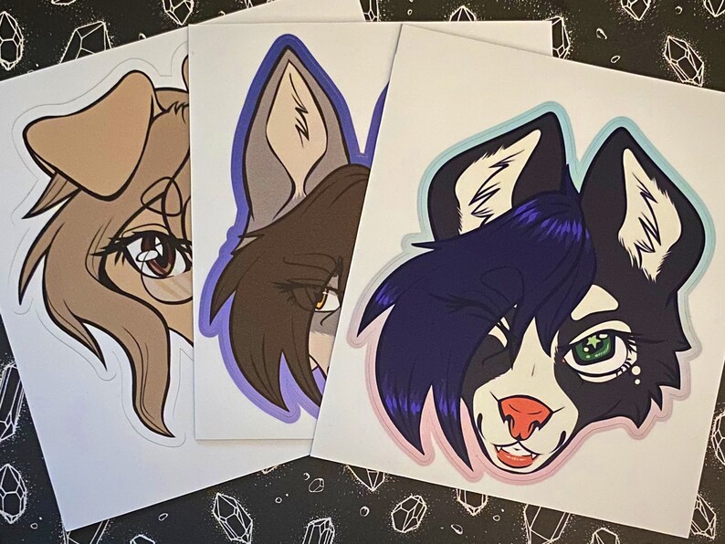 Customizable Vinyl Decals Character / Fursona Stickers Canine Edition ...
