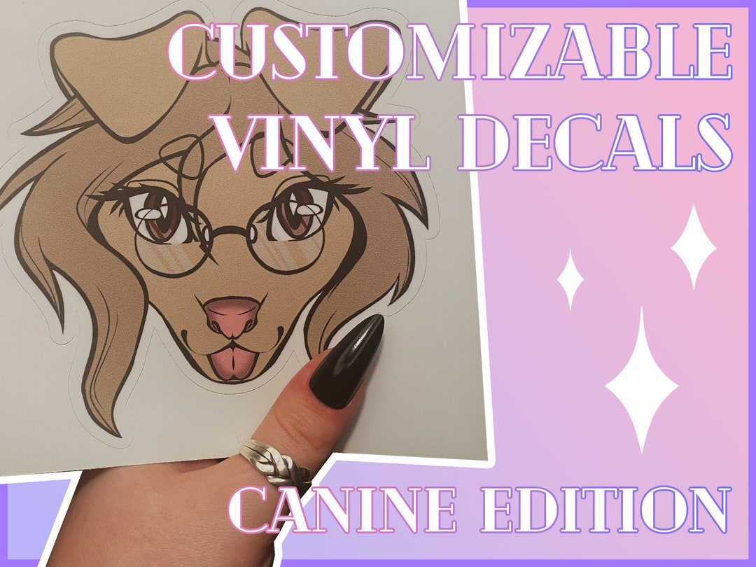 Customizable Vinyl Decals Character / Fursona Stickers Canine Edition ...